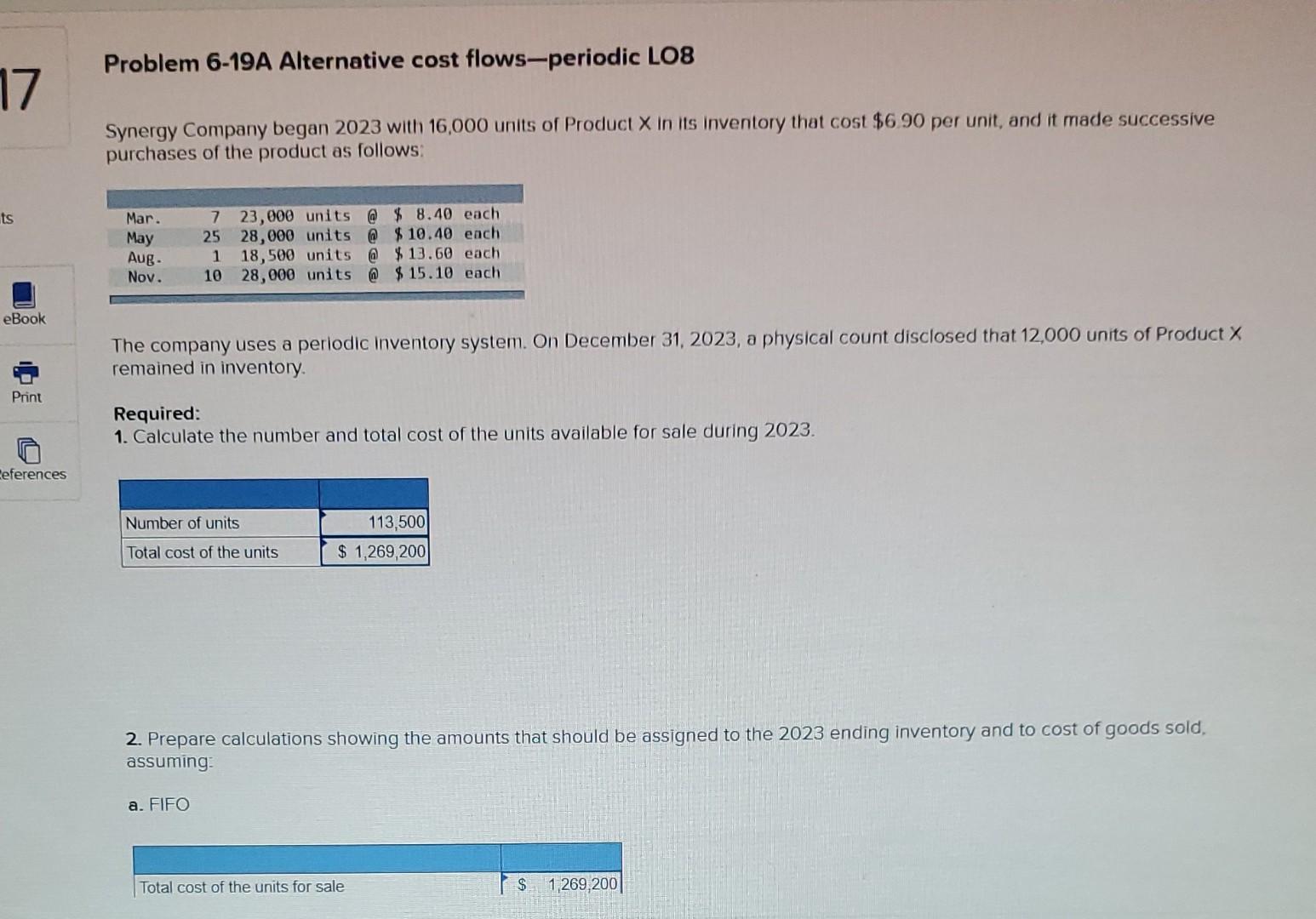 Solved Problem 6-19A Alternative cost flows-periodic LO8 | Chegg.com