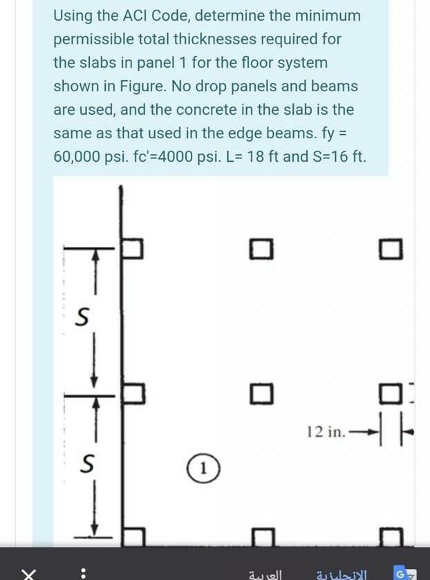 Solved Using The Aci Code Determine The Minimum Permissible