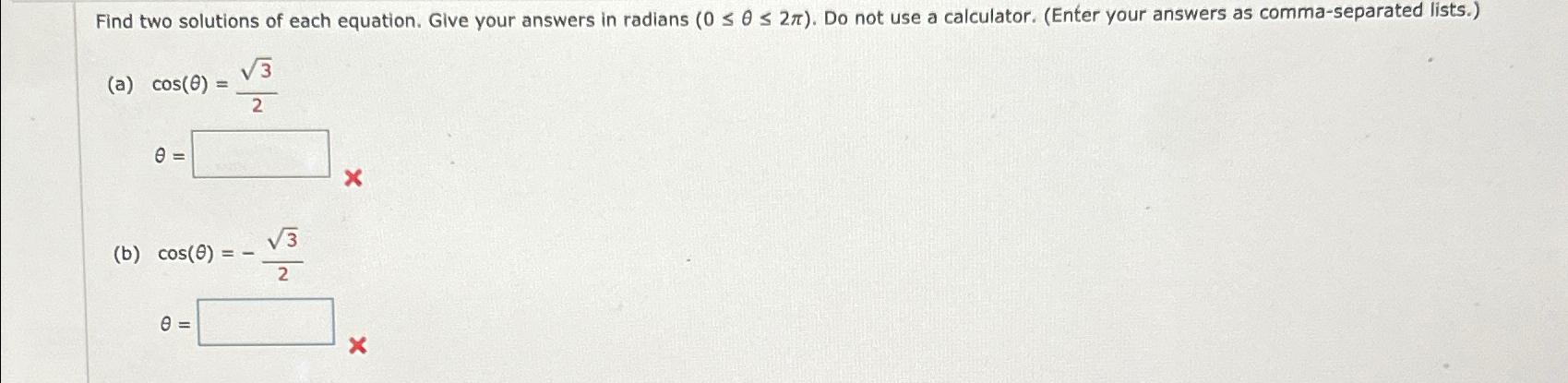 Solved Find two solutions of each equation. Glve your | Chegg.com