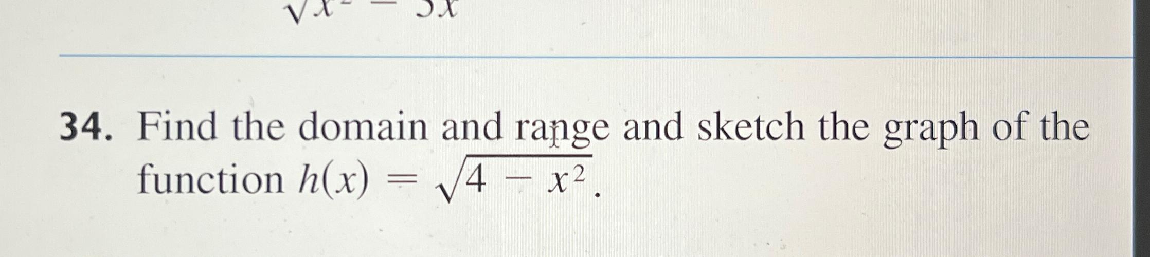 Solved Find the domain and range and sketch the graph of the | Chegg.com