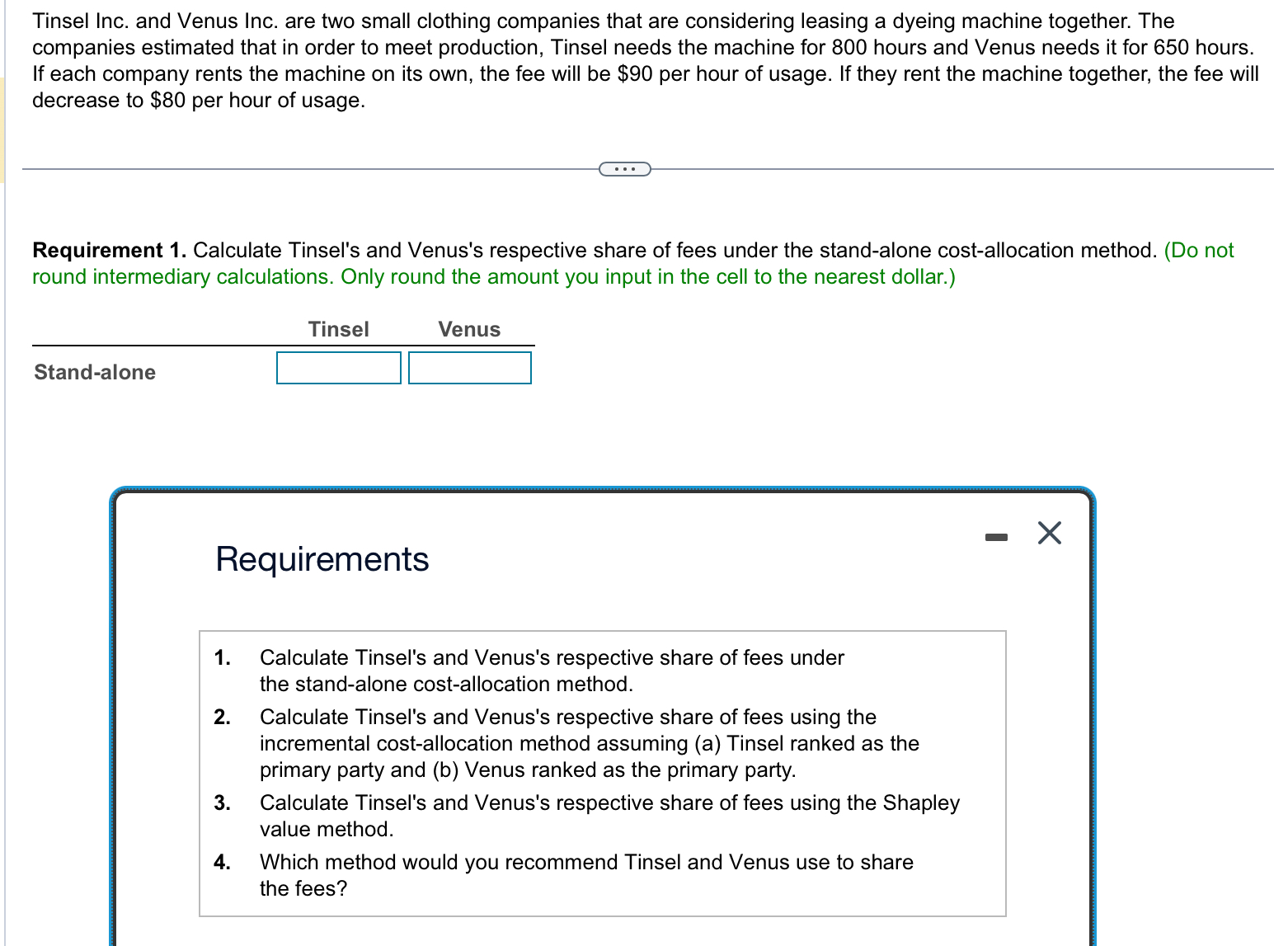 Solved Please complete chart, and answer all requirements | Chegg.com