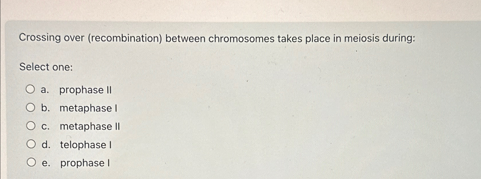 Solved Crossing over (recombination) ﻿between chromosomes | Chegg.com