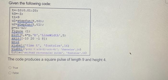Solved Given the following code: The code produces a square | Chegg.com