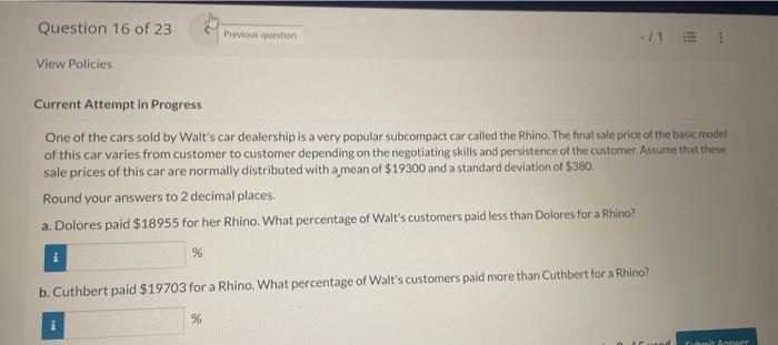 Solved Current Attempt in Progress One of the cars sold by | Chegg.com
