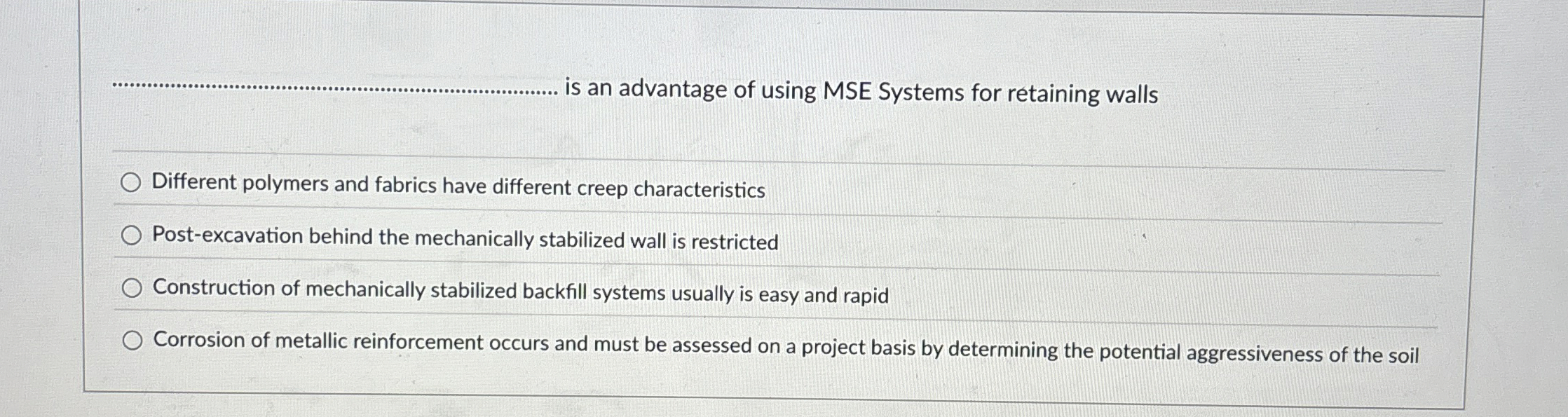 Solved q, ﻿is an advantage of using MSE Systems for | Chegg.com