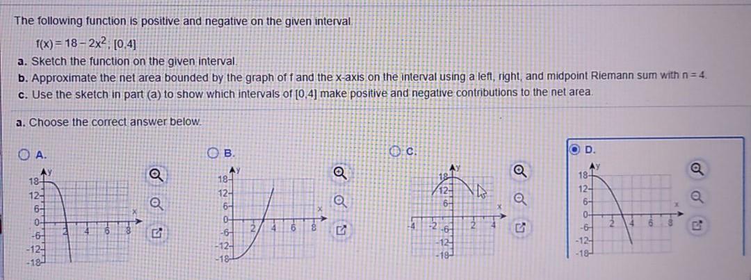 Solved The following function is positive and negative on | Chegg.com