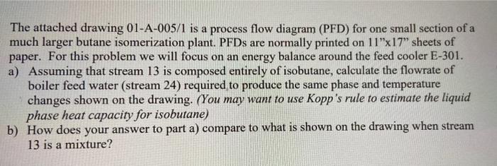 Solved The attached drawing 01-A-005/1 is a process flow | Chegg.com
