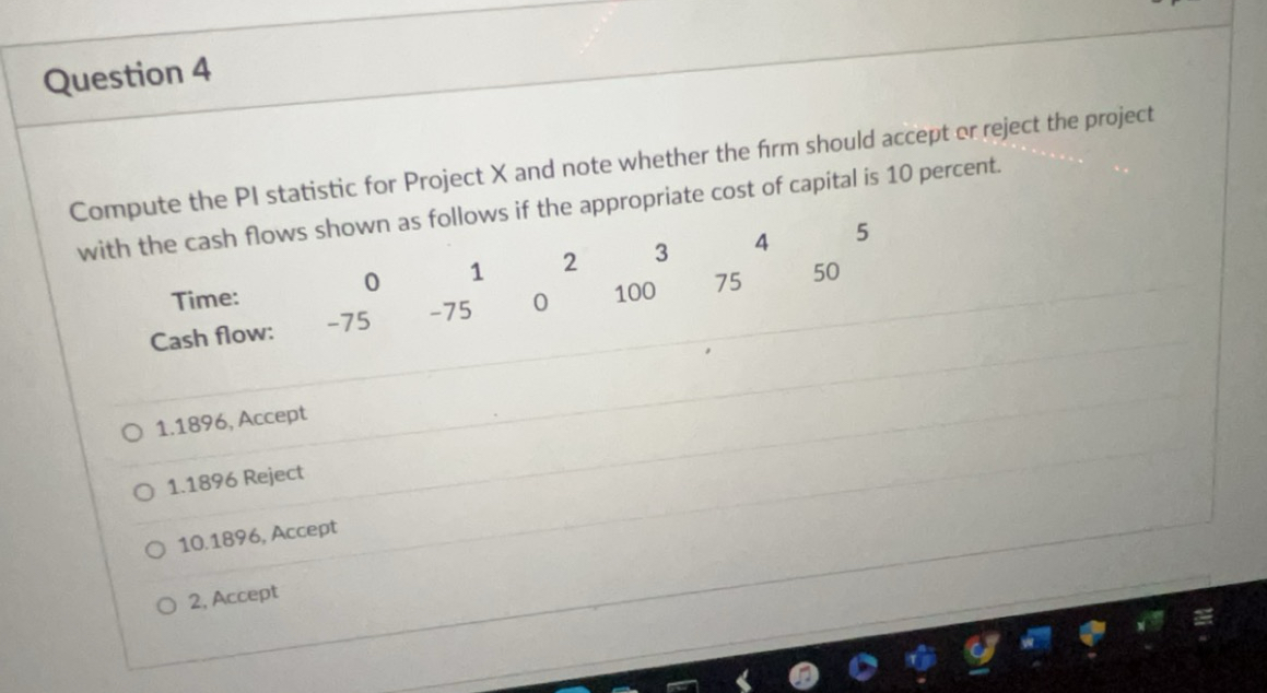 Solved Question 4Compute the PI statistic for Project x ﻿and | Chegg.com
