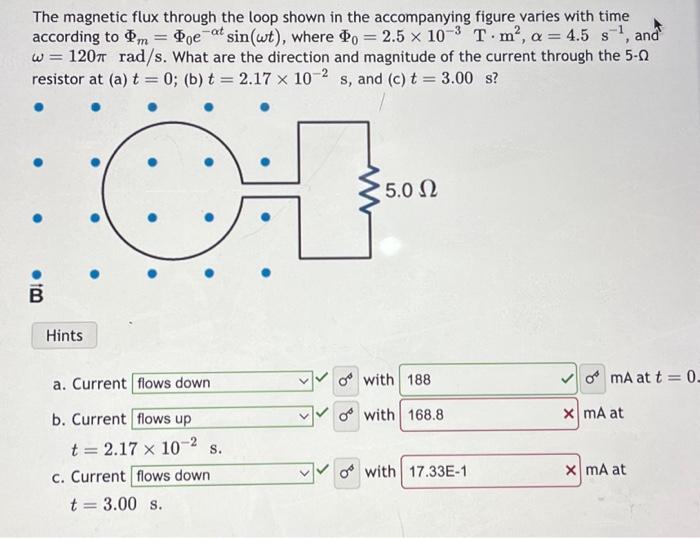 Solved The magnetic flux through the loop shown in the | Chegg.com