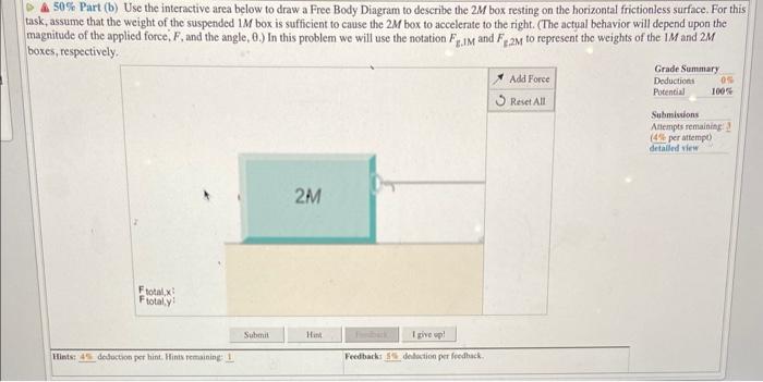 Solved (10\%) Problem 9: A box with mass 2M is placed on a | Chegg.com