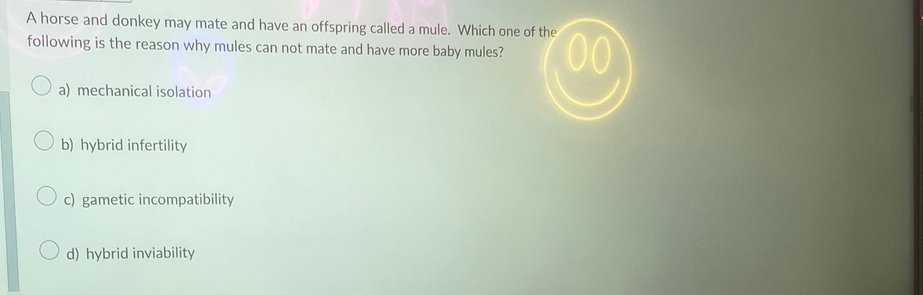 Solved A horse and donkey may mate and have an offspring | Chegg.com