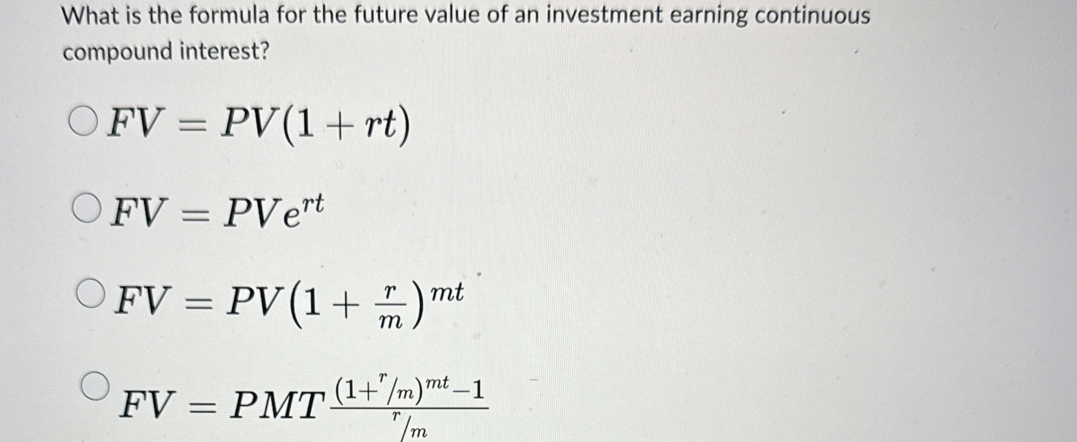 Solved What is the formula for the future value of an | Chegg.com