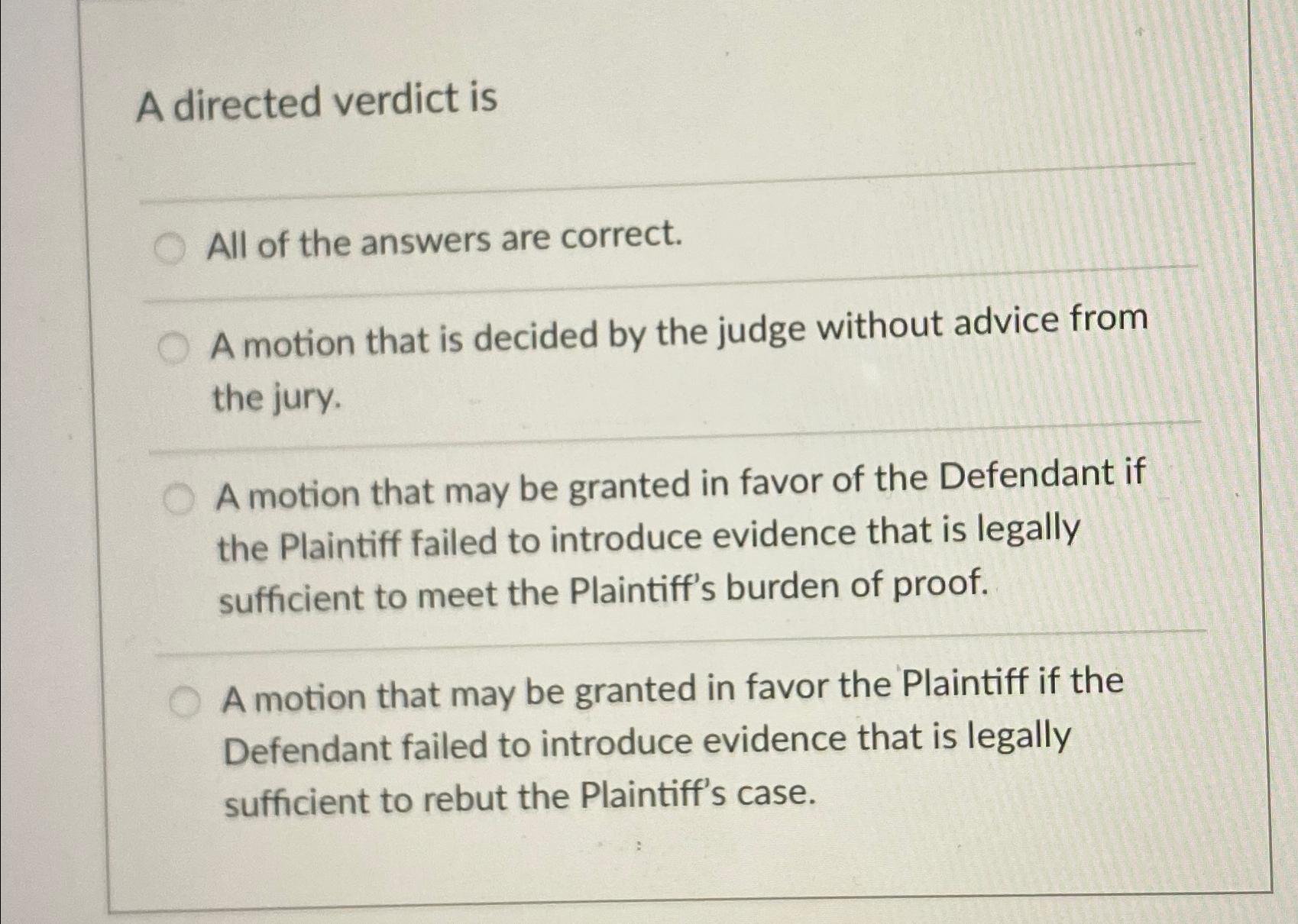 Solved A directed verdict isAll of the answers are correct.A | Chegg.com