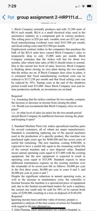 Solved 7:29 | Chegg.com