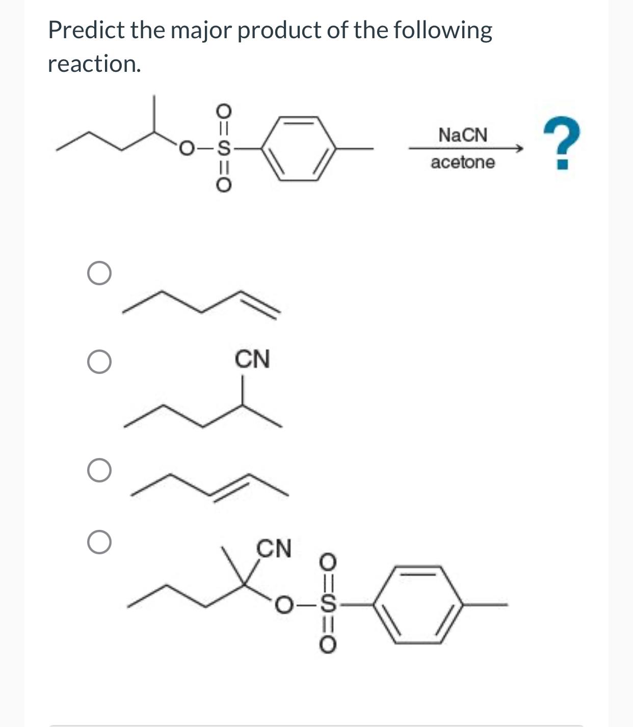 Solved Predict the major product of the following reaction. | Chegg.com