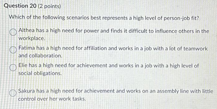 Solved Question 20 ( 2 points) Which of the following | Chegg.com