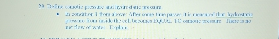 Solved Define osmotic pressure and hydrostatic pressure.In | Chegg.com
