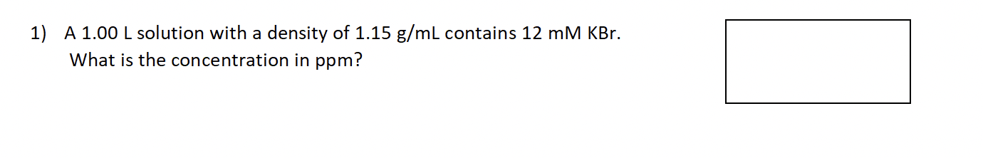 Solved A1.00L ﻿solution with a density of 1.15gmL ﻿contains | Chegg.com