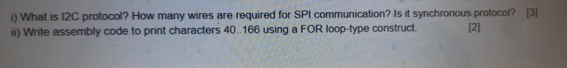 Solved i) What is 12C protocol? How many wires are required | Chegg.com