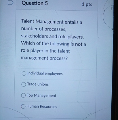 Solved Question 51 ﻿ptsTalent Management entails a number of | Chegg.com