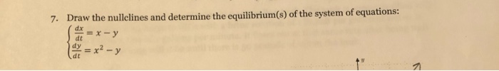Solved 7. Draw the nullclines and determine the | Chegg.com