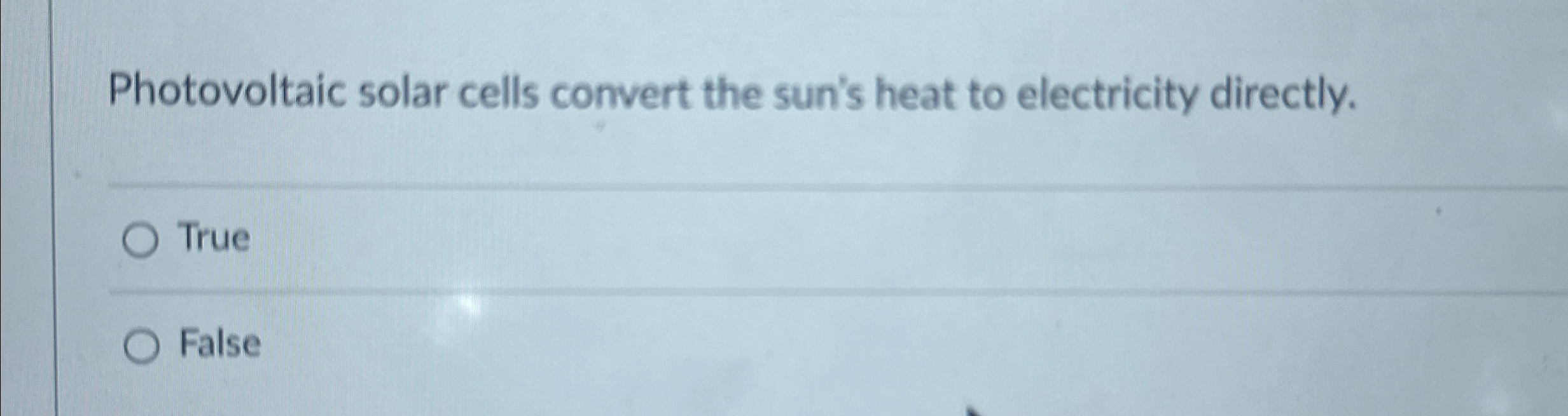 Solved Photovoltaic solar cells convert the sun's heat to | Chegg.com