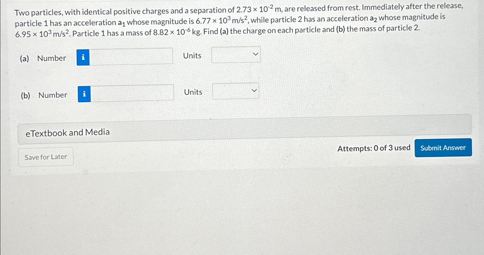 Solved Two particles, with identical positive charges and a | Chegg.com