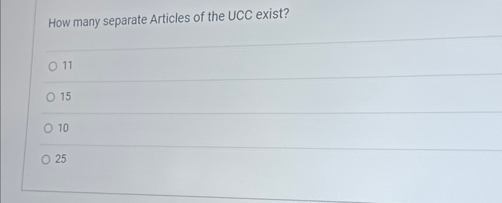 Solved How many separate Articles of the UCC exist?11151025 | Chegg.com