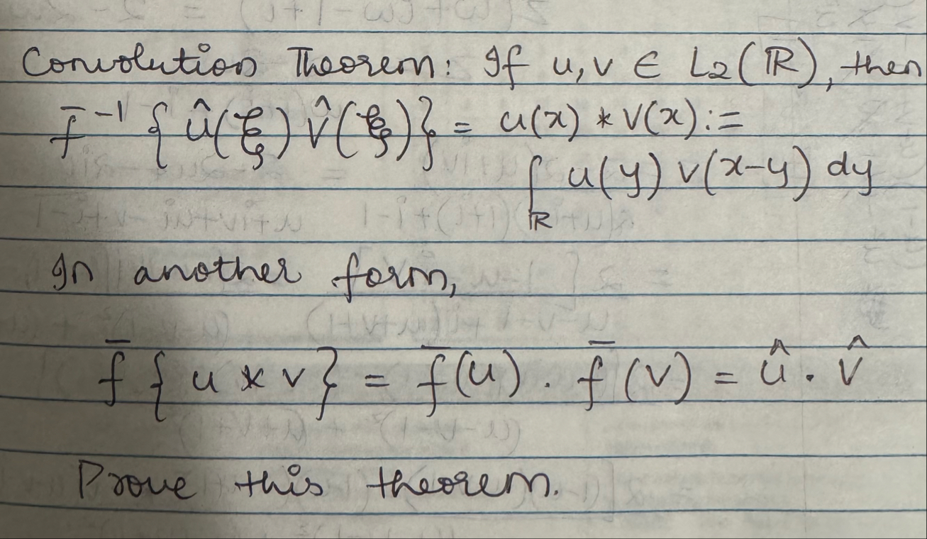 Solved Convolution Theorem: If u,vinL2(R), | Chegg.com