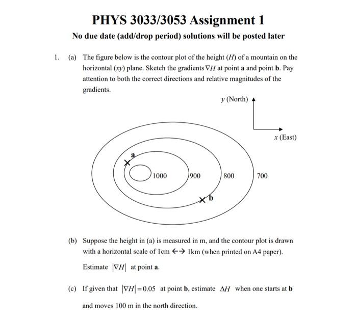 Solved PHYS 3033/3053 Assignment 1 No due date (add/drop | Chegg.com