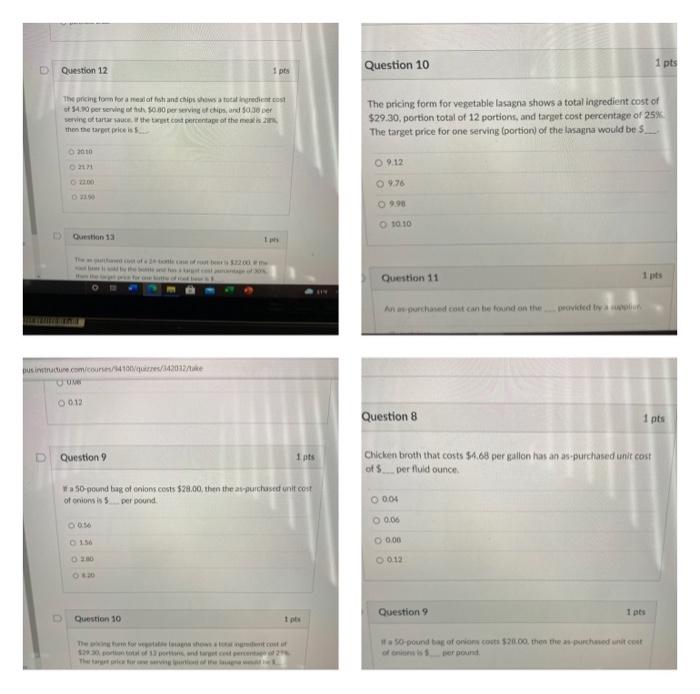 Solved D 1 pts Question 12 1 pts Question 10 The pricing for | Chegg.com Solved D 1 pts Question 12 1 pts Question 10 The pricing for | Chegg.com