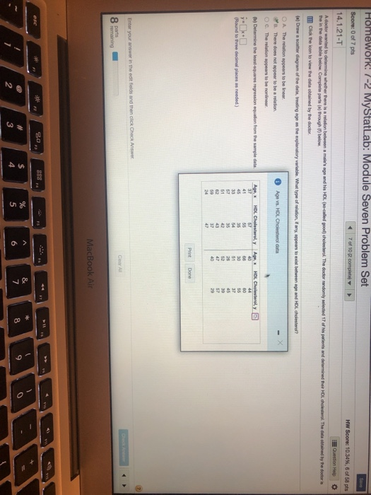 Solved Homework: 7-2 MyStatLab: Module Seven Problem Set | Chegg.com