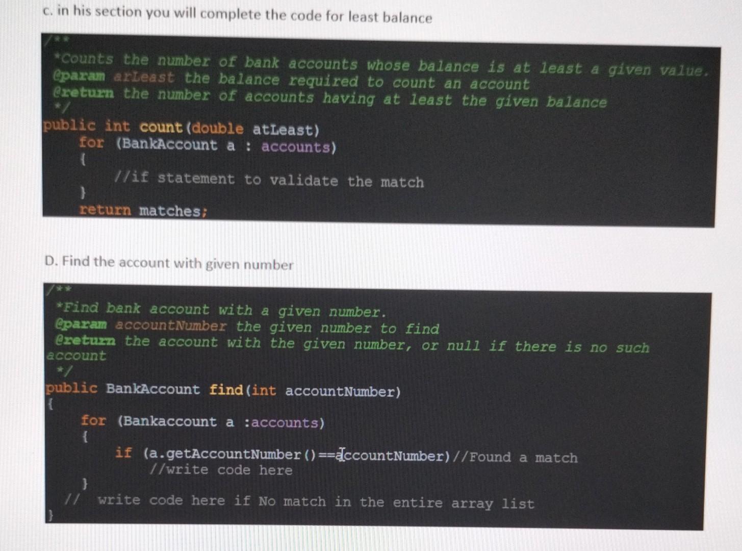 Solved Write a sample program implements a Bank class that | Chegg.com