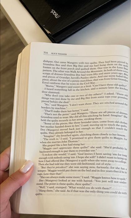 3. In Alice Walker's story "Everyday Use," Maggie and | Chegg.com