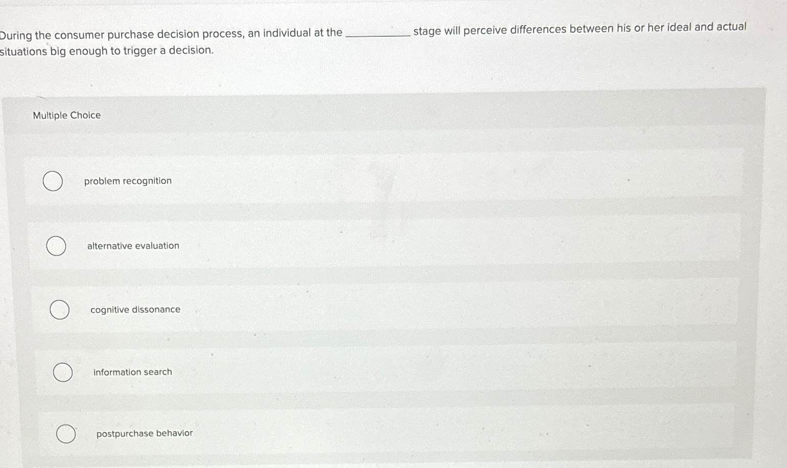 Solved During the consumer purchase decision process, an | Chegg.com
