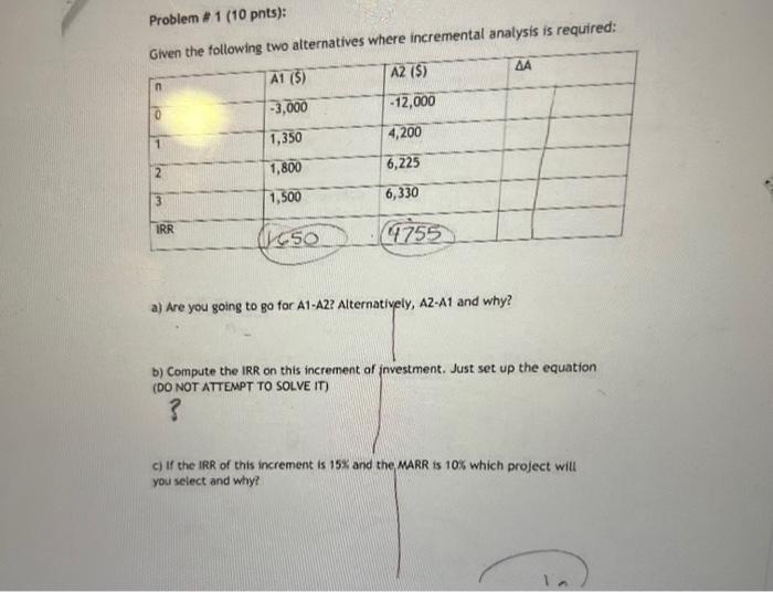 Solved Problem # 1 (10 pnts): Given the following two | Chegg.com