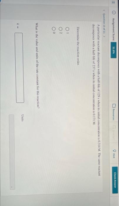 Solved HII Assignment Score: 31.6% Resources Hint Check | Chegg.com