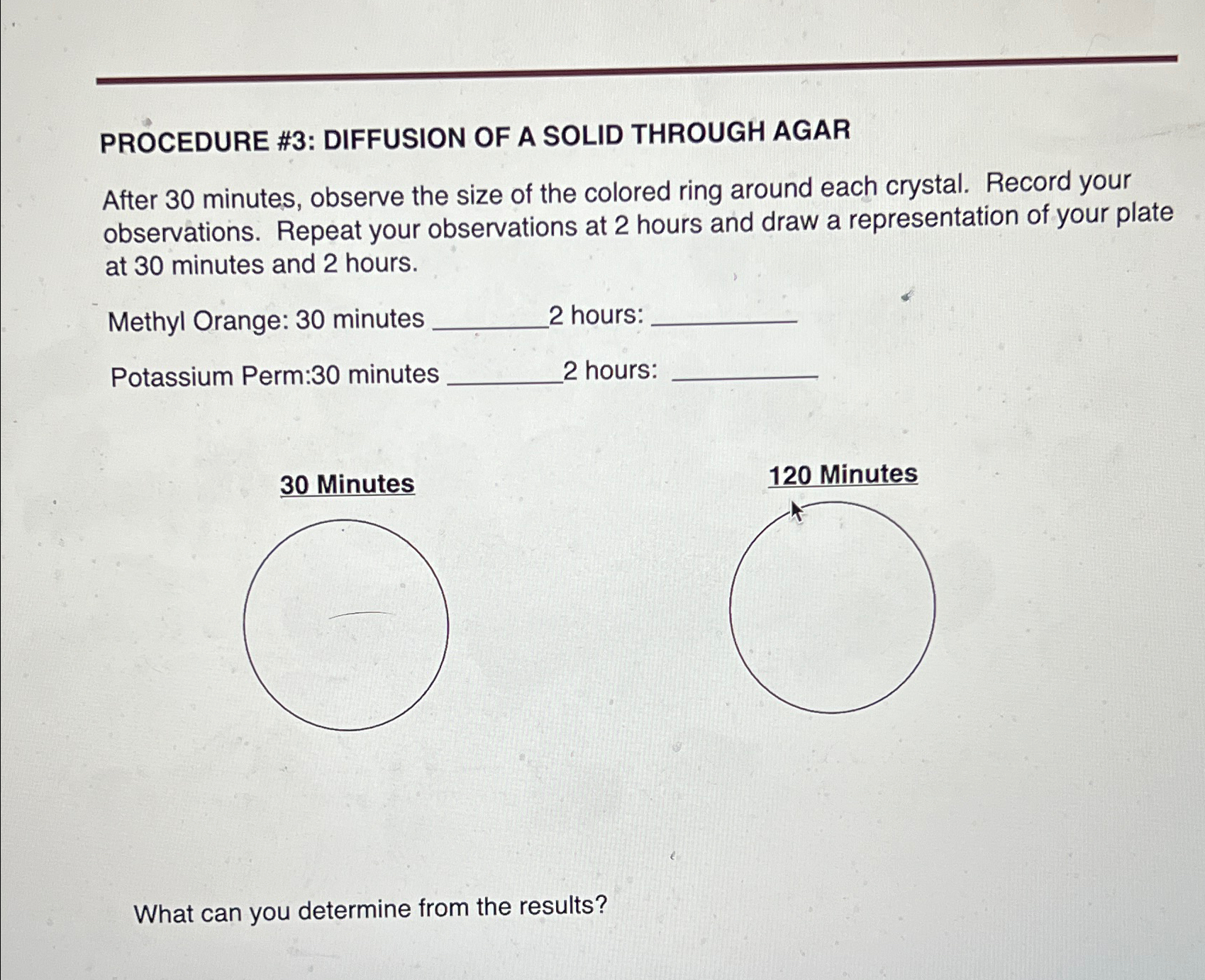 Solved PROCEDURE #3: DIFFUSION OF A SOLID THROUGH AGARAfter | Chegg.com