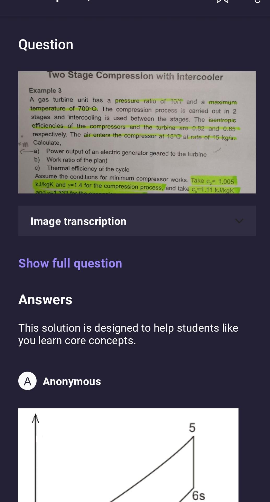 Solved Example 3 A gas turbine unit has a pressure ratio of | Chegg.com