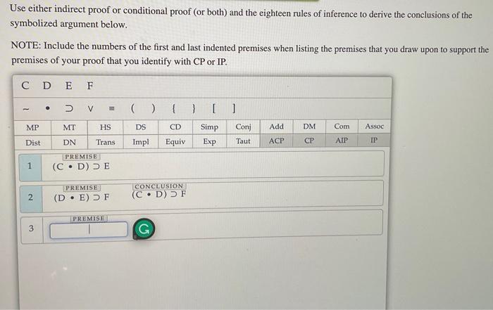 Use either indirect proof or conditional proof (or | Chegg.com