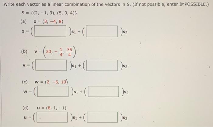 Solved Write each vector as a linear combination of the | Chegg.com