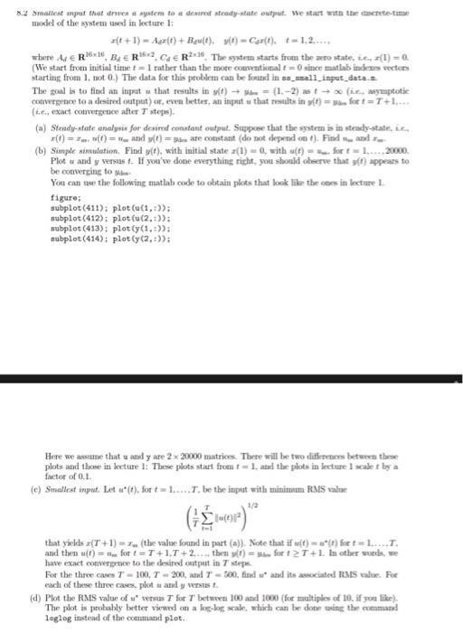 Solved model of the syotem ased in lecture 1: | Chegg.com