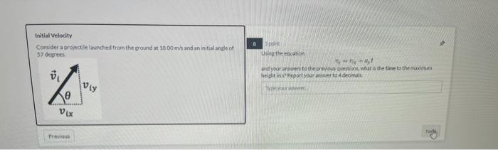 Solved Initial Velocity Consider a projectile launched from | Chegg.com