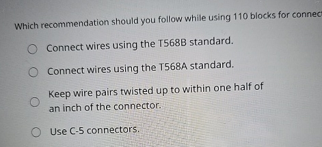 Solved Which recommendation should you follow while using | Chegg.com