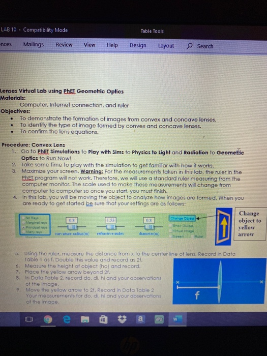 Solved Lab 10 Compatibility Mode Table Tools Ences