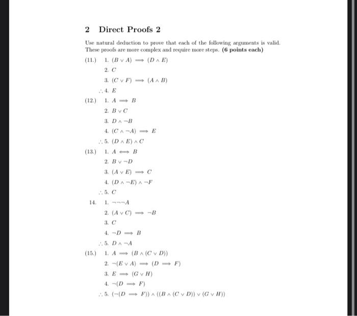 2 Direct Proofs 2 Use natural deduction to prove that | Chegg.com