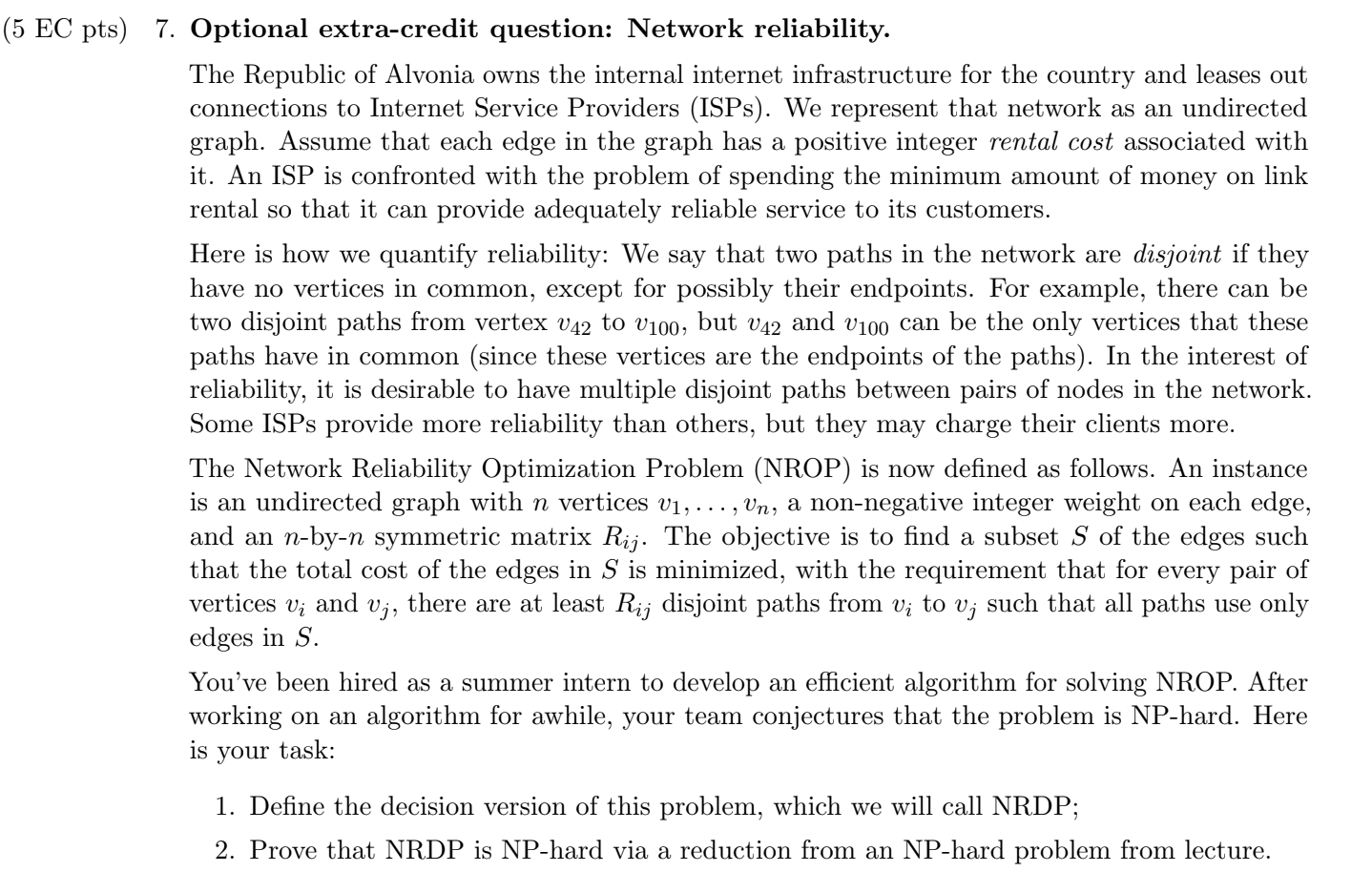 Solved 7. ﻿Optional extra-credit question: Network | Chegg.com