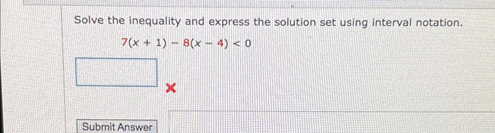 Solved Solve the inequality and express the solution set | Chegg.com