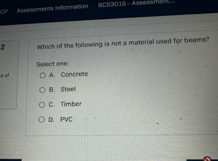 Solved Which of the following is not a material used for | Chegg.com