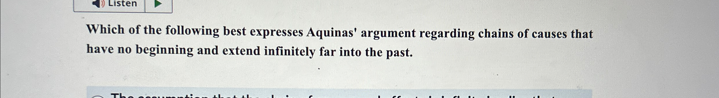 Solved Which of the following best expresses Aquinas' | Chegg.com